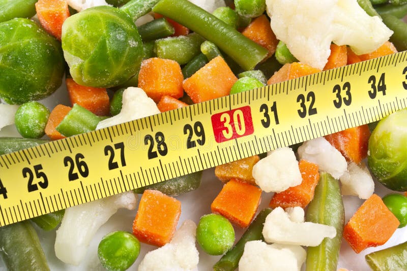 Fresh Wholesome Vegetables and Measuring Tape Stock Photo - Image of ...