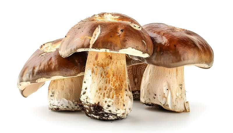 Fresh Wild Porcini Mushroom Isolated on White Stock Photo - Image of ...