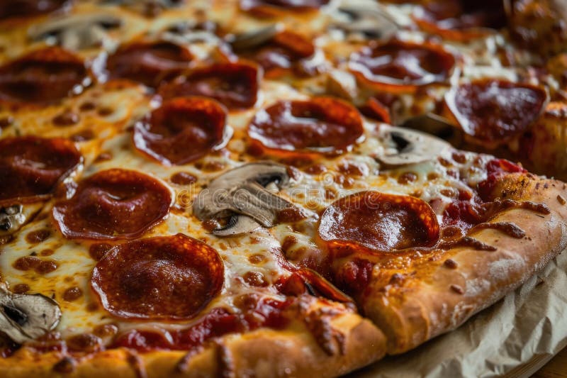 Fresh Wood Fired Pepperoni Pizza with Basil and Mozzarella on a Rustic ...