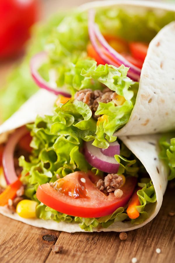 Fresh wraps on table stock image. Image of healthy, ingredient - 82492423