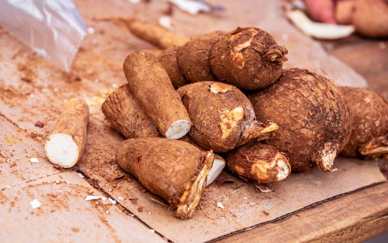 Fresh Yam at the Street Market Stock Photo - Image of yams, plant ...