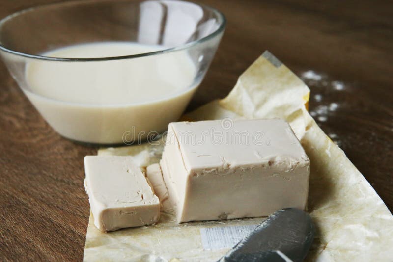 Fresh Yeast Block for Baking. Stock Image - Image of kitchen, yeast ...