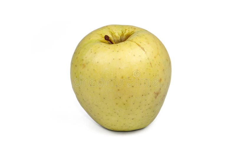 Fresh Yellow Apples Isolated on White Background. Stock Image - Image ...