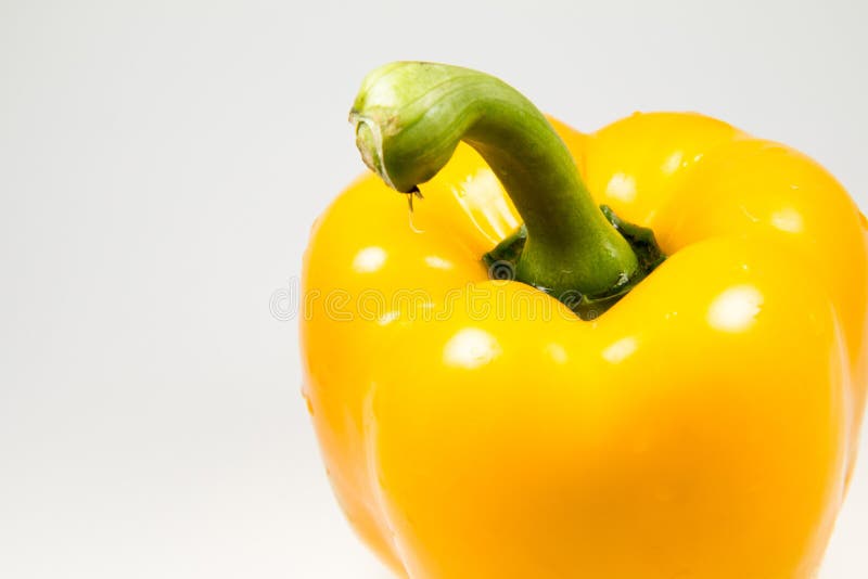 Fresh Yellow Bell Pepper or Capsicum on White Background Stock Image ...