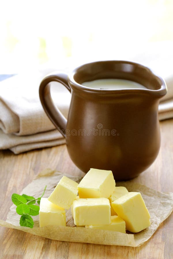 Fresh yellow butter stock image. Image of milk, utensil - 24417755