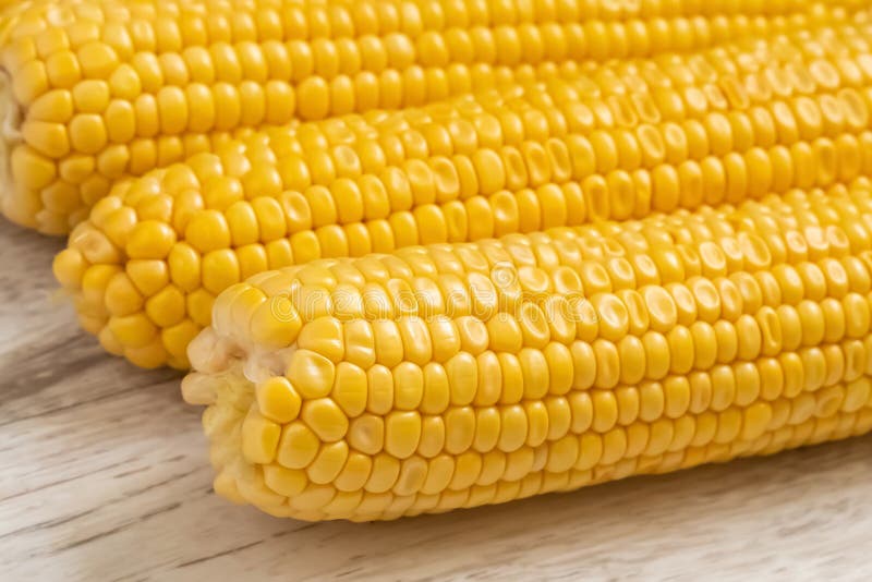 Fresh Yellow Corn Close-up with Large and Juicy Grains Stock Photo ...