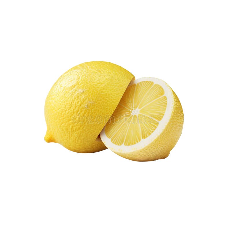 Fresh Yellow Lemon Cut in Half Stock Photo - Illustration of aromatic ...