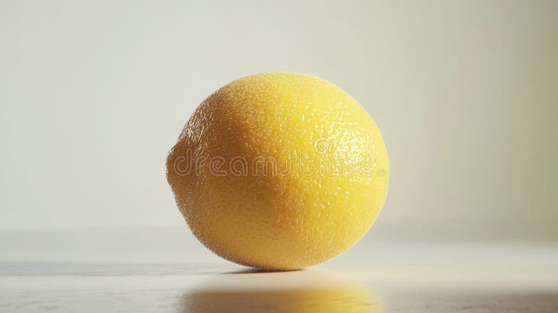 Fresh Yellow Lemon on a Soft Surface with Gentle Light Shadows Stock ...