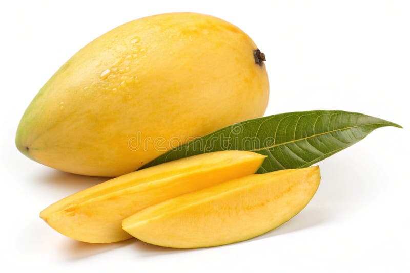 Fresh Yellow Mango Isolated on White Stock Illustration - Illustration ...