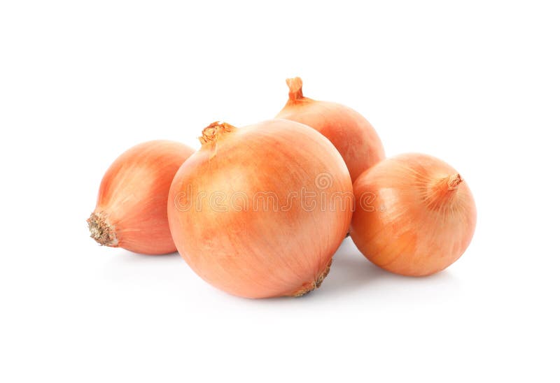 Fresh Yellow Onion Bulbs Isolated Stock Photo - Image of grocery ...