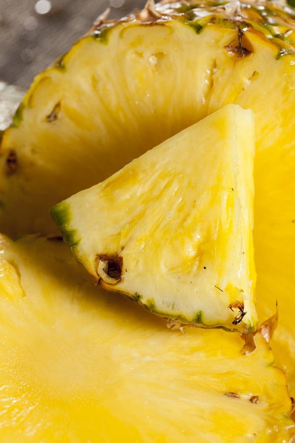Fresh Yellow Organic Pineapple Stock Photo - Image of yellow, leaves ...