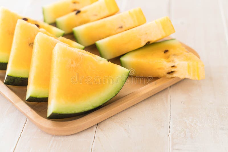 Fresh yellow watermelon stock image. Image of peel, slice - 95188117