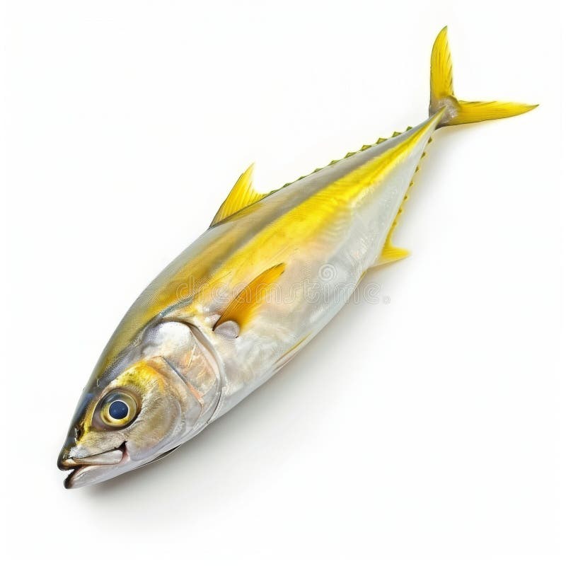 Fresh Yellowfin Tuna Highlighted on White Background Stock Illustration ...