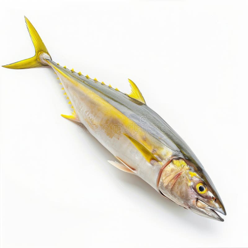 Fresh Yellowfin Tuna Illuminated on Studio White Background Stock ...
