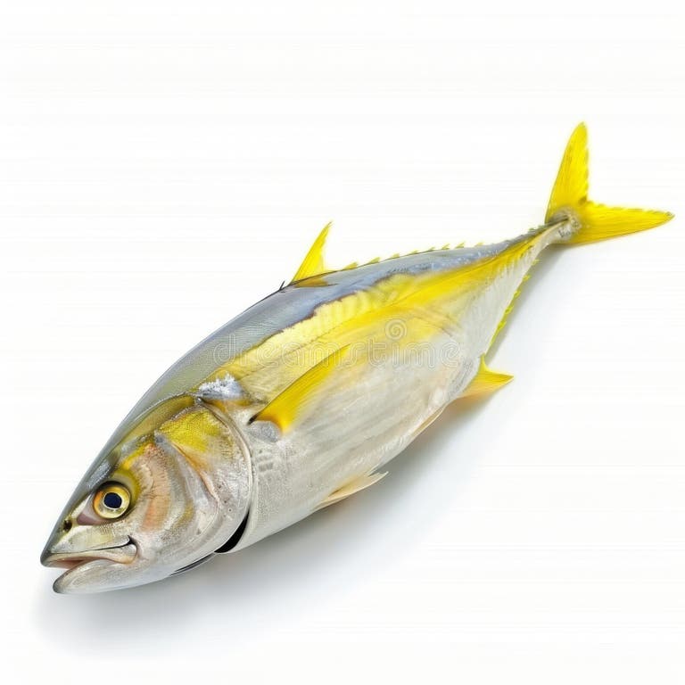 Fresh Yellowfin Tuna on White Background Stock Illustration ...