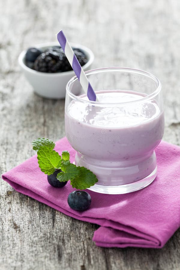 Fresh yogurt drink stock photo. Image of blueberries - 30584688