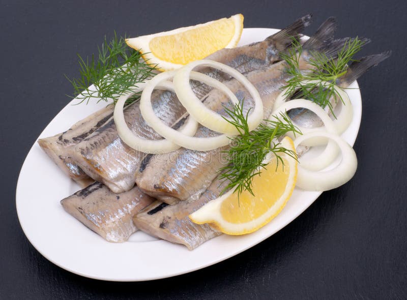Fresh young herring stock photo. Image of lemons, aromatic - 30393286