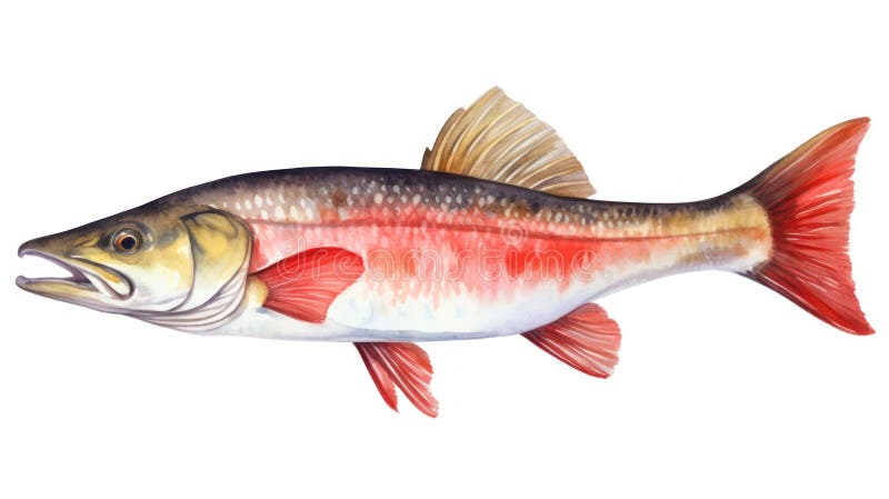 Fresh Zander or Pike Perch Fish Isolated on White Background AI ...