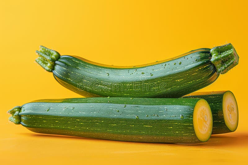 Fresh Zucchini Slices for Healthy Eating on Orange Background Stock ...