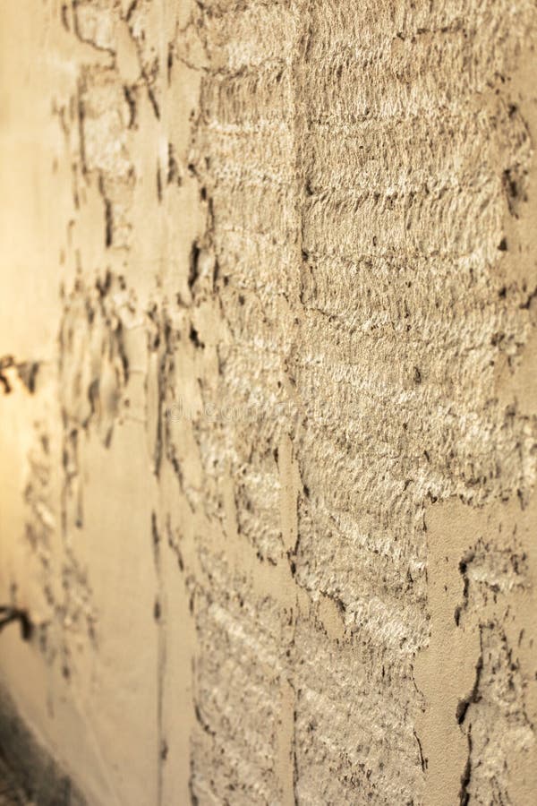 Freshly Applied Plaster with a Machine Plastering Station Stock Photo ...