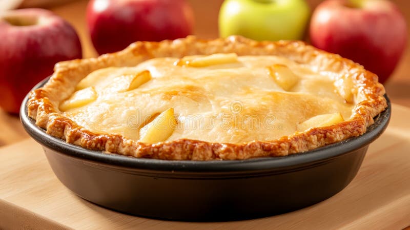 Freshly Baked Apple Pie with Golden Crust Stock Illustration ...
