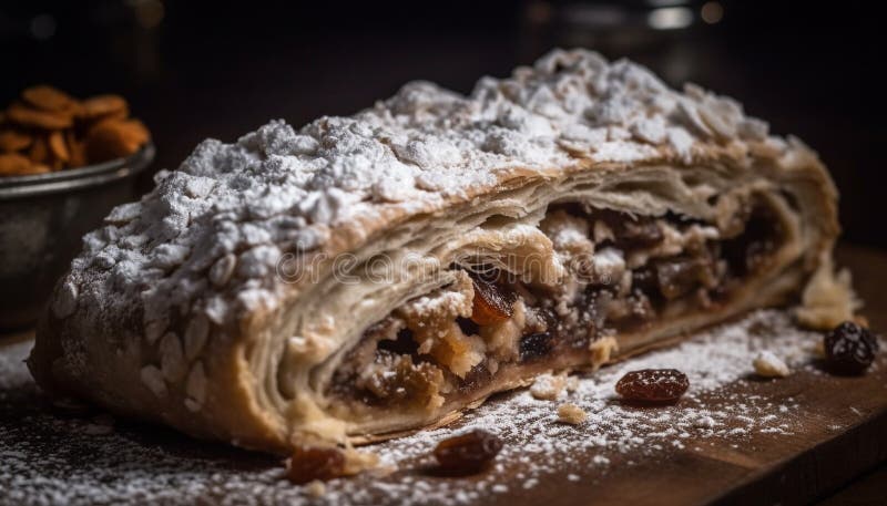 Freshly Baked Apple Strudel, a Sweet Indulgence Generated by AI Stock ...