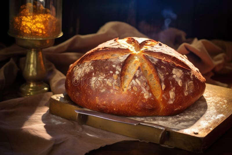 Freshly Baked Artisan Bread with Golden Crust Stock Illustration ...