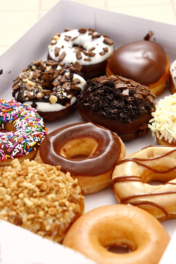 Freshly Baked Assorted Donuts Stock Photo - Image of pastry, lunch ...