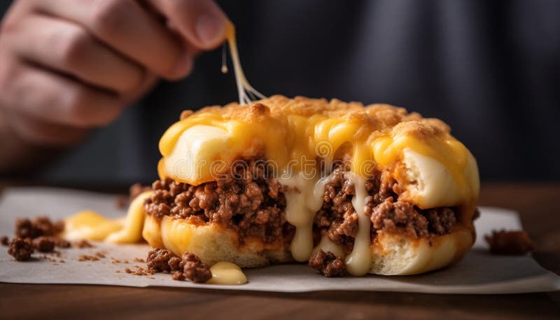 Freshly Baked Beef Slice on Gourmet Plate with Melting Chocolate ...