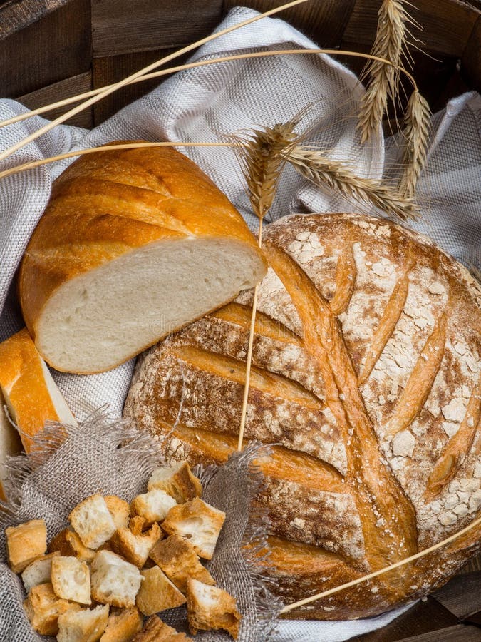 Freshly Baked Bread Close Up Stock Image - Image of table, white: 154891089