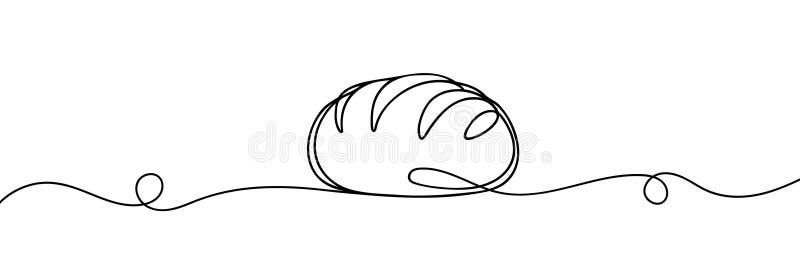 Freshly Baked Bread Continuous One Line Drawing Stock Vector ...