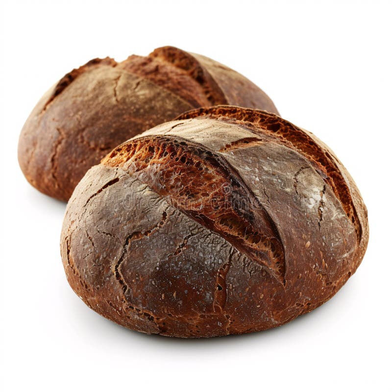 Freshly Baked Bread: a Culinary Composition in High Resolution Isolated on White Background ...