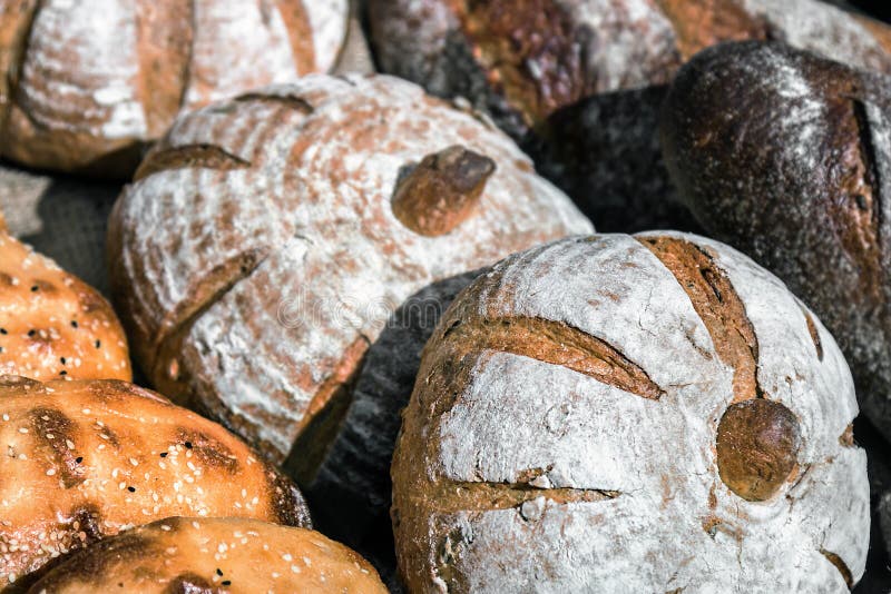 Freshly Baked Bread of Different Types Stock Photo - Image of detail ...