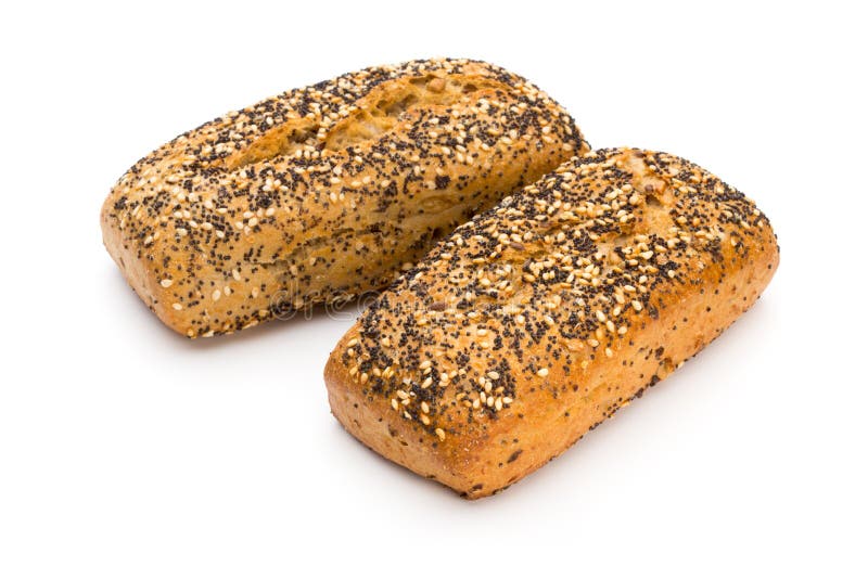 Freshly Baked Bread Isolated on White Background. Stock Photo - Image ...