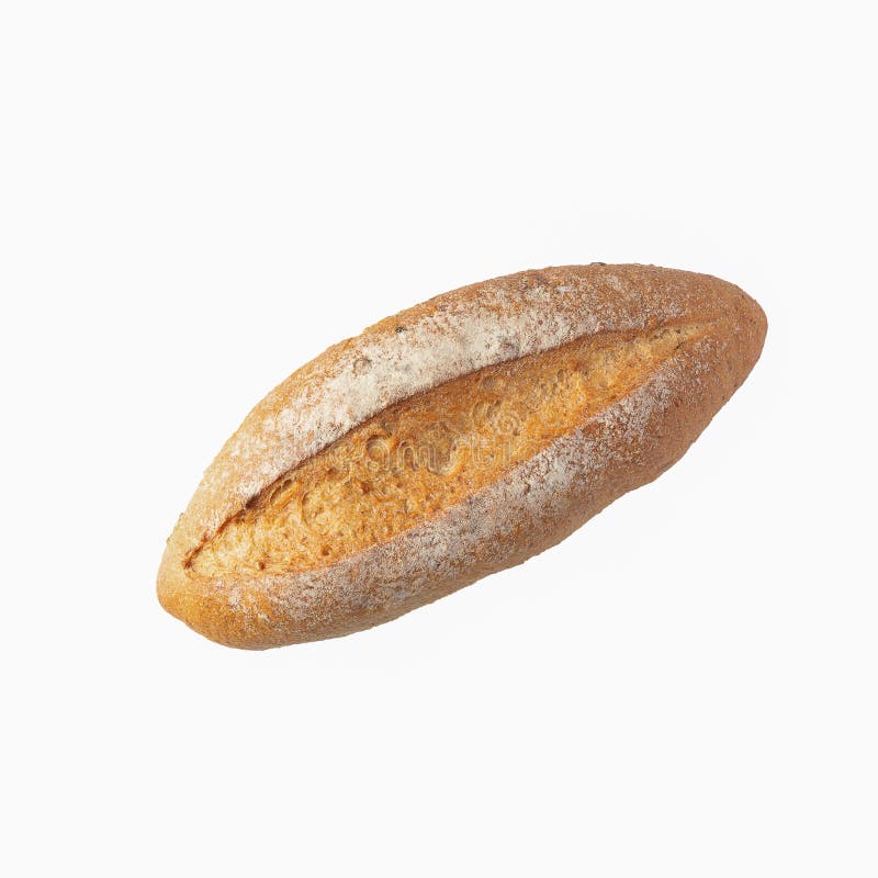 Freshly Baked Bread Isolated on White Background Stock Image - Image of ...