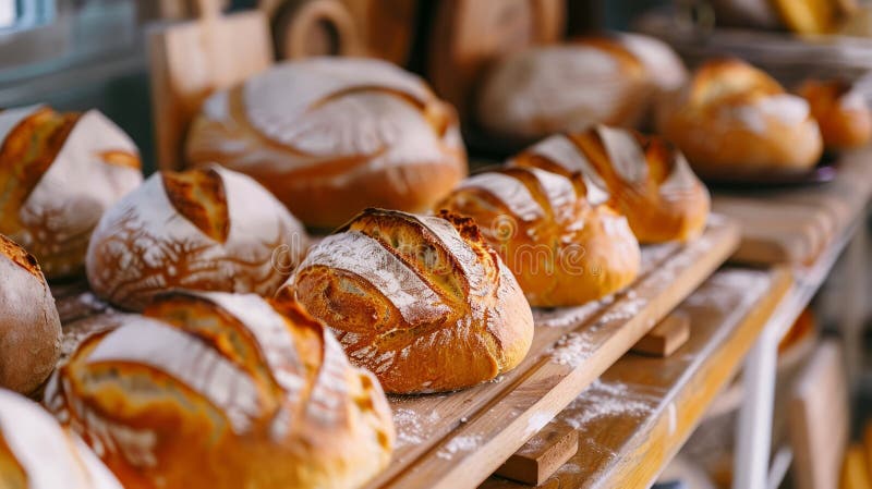 Freshly Baked Bread Loaves Cooling on Stock Illustration - Illustration ...
