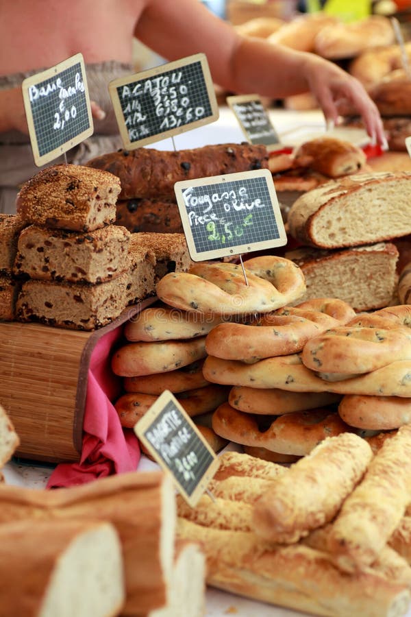 Freshly Baked Bread from a Paris Market. Stock Image - Image of market ...