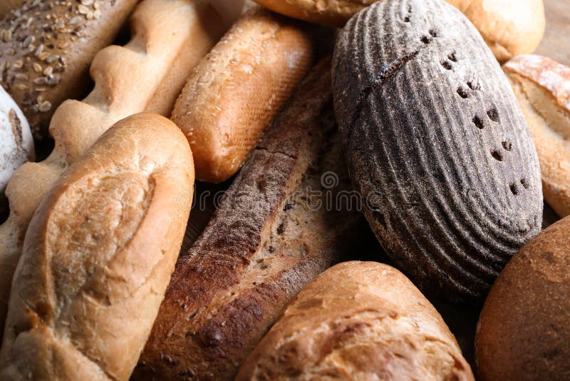 Freshly Baked Bread Products, Closeup Stock Image - Image of bake ...