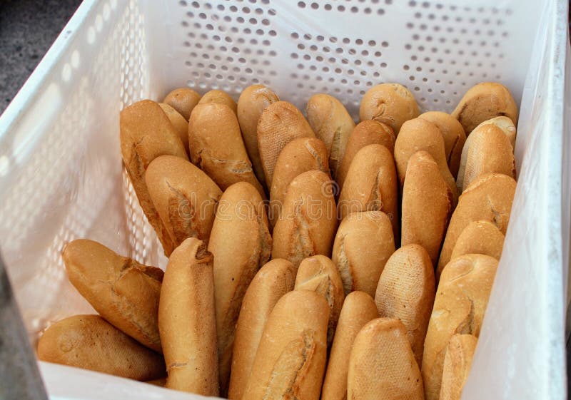 Freshly Baked Bread Ready To Sell Stock Image - Image of basket, dinner ...