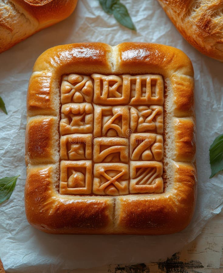 Freshly Baked Bread Shaped Like a QR Code with Intricate Bun Designs ...