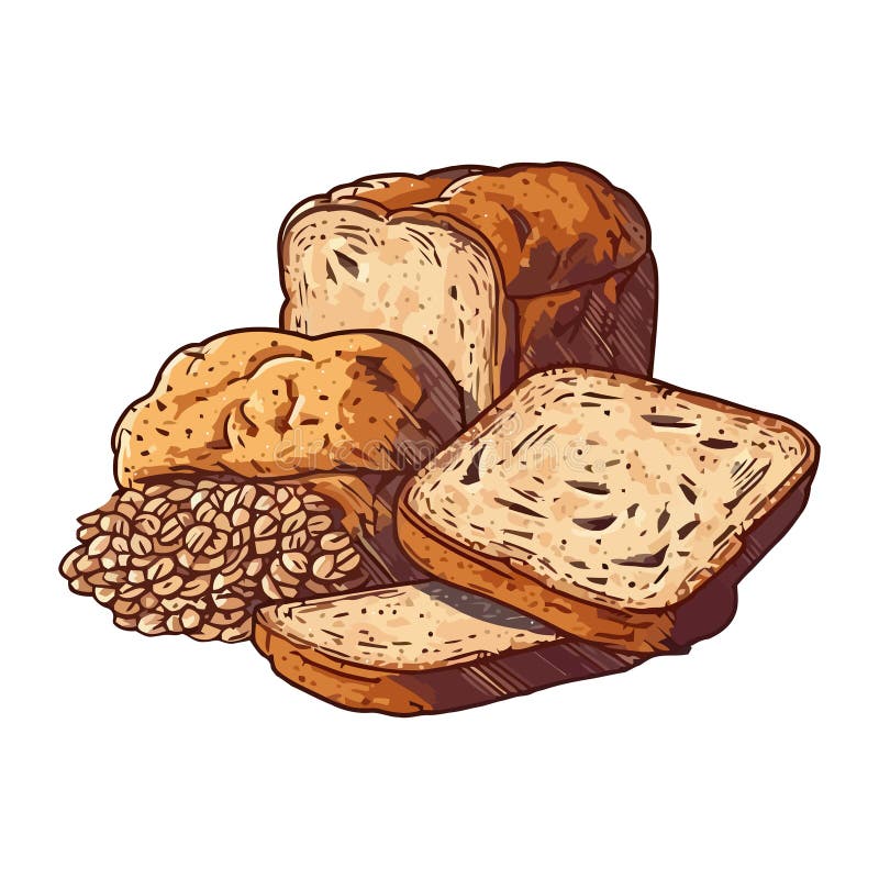 Freshly Baked Bread, a Wholesome Meal Stock Vector - Illustration of ...