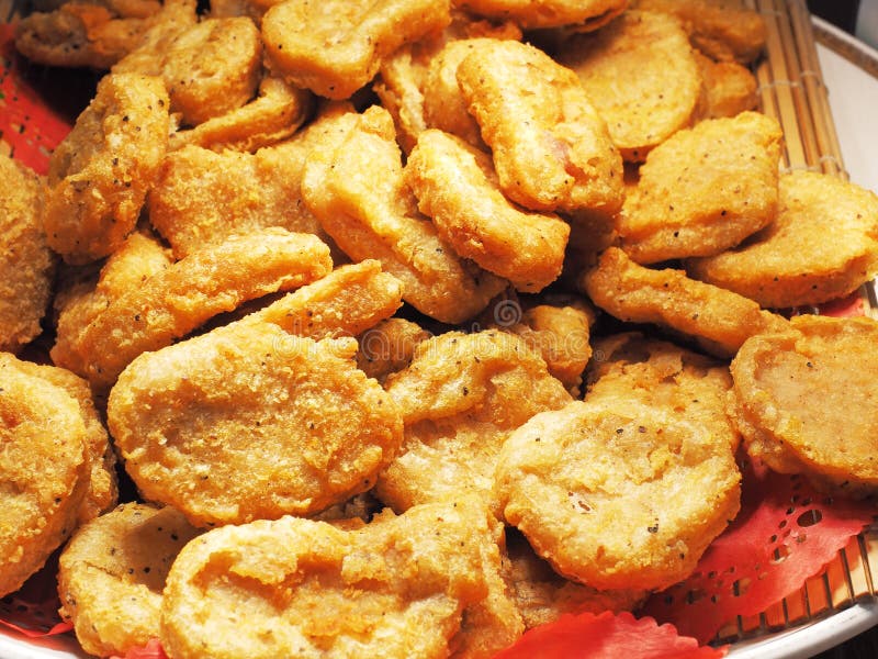 Freshly Baked BreadFried Chicken Nuggets Stock Image - Image of coated ...
