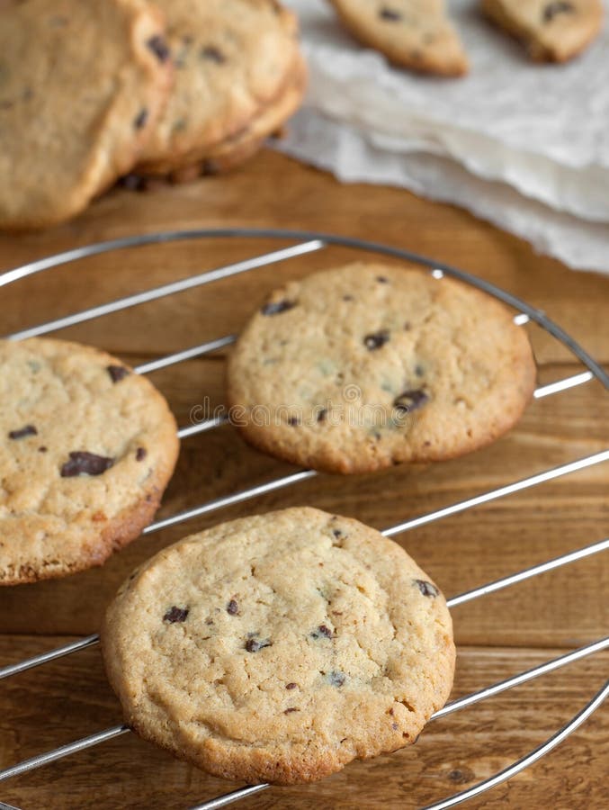 Freshly Baked Chocolate Chip Cookies Stock Image - Image of delicious ...