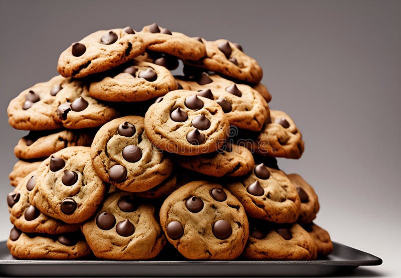 Freshly Baked Chocolate Chip Cookies Stock Illustration - Illustration ...