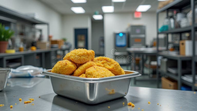 Freshly Baked Cornbread in Stainless Steel Tray in Commercial Kitchen ...