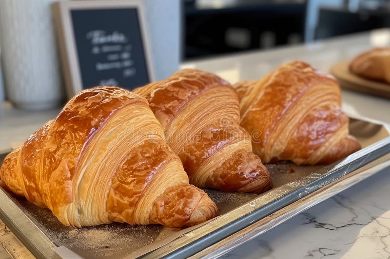 Freshly Baked Croissants at the Bakery. Stock Illustration ...