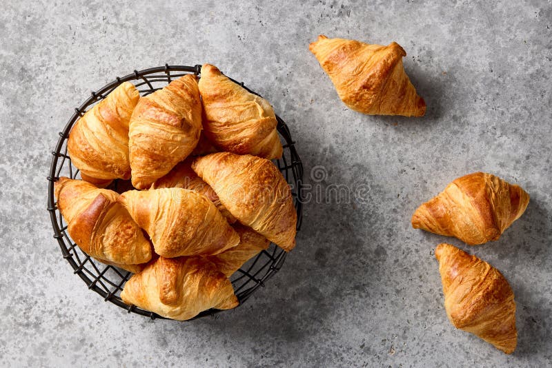 Freshly baked croissants stock image. Image of cuisine - 352117469