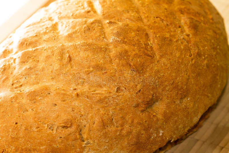 Freshly Baked Crusty Loaf of White Bread Stock Photo - Image of texture ...