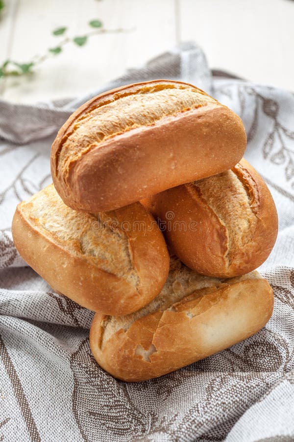 Freshly baked crusty rolls stock photo. Image of sandwich - 93403562