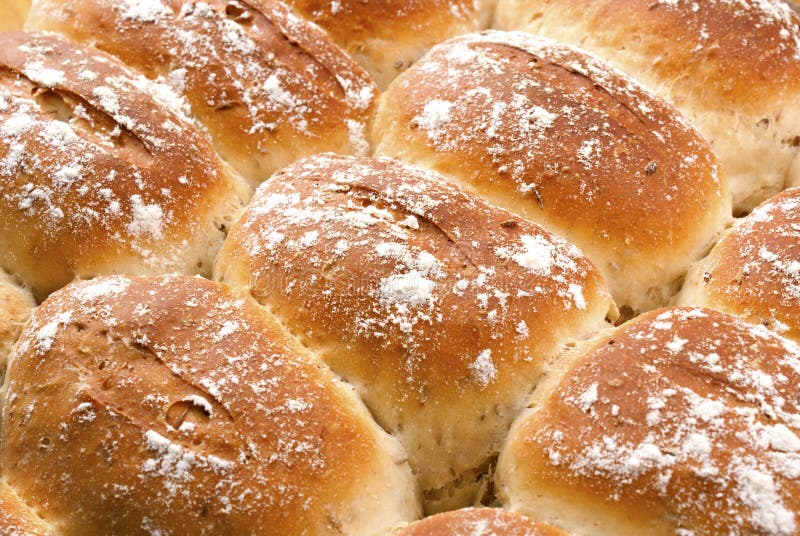 Freshly Baked Cumin Bread Rolls Stock Image - Image of dough, filler ...